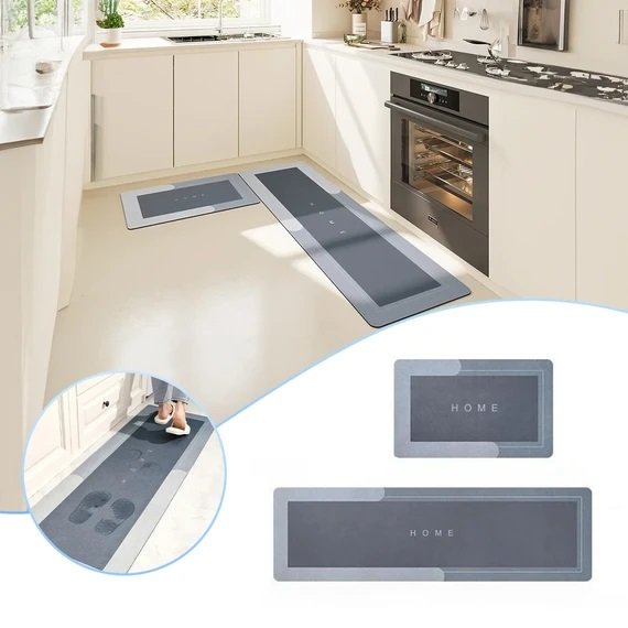 Kitchen Mat Anti Slip Mat L Shape Kitchen Mat Water Absorbent Mat ...