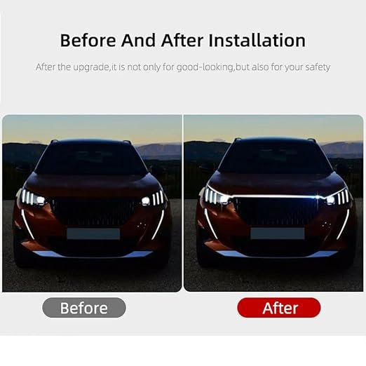 Car Hood Light LED Strip Through-type Auto Modified Headlight Cuttable ...