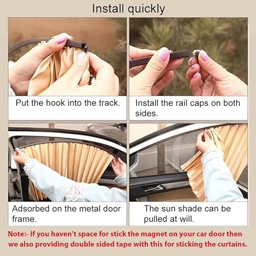 Car Window Curtain Slidable Magnetic Car Side Window Parda Car Sunshade ...